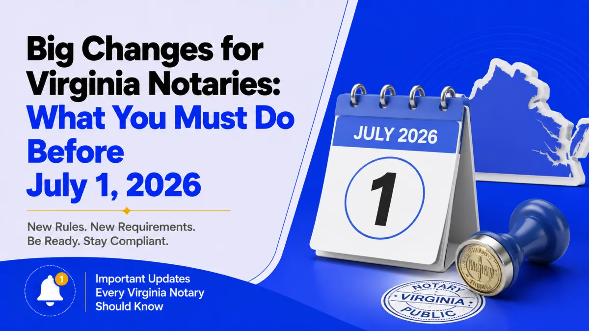 Changes for Virginia Notaries: Must Do Before July 1, 2026